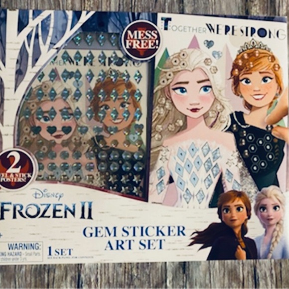 Disney | Office | New Disney Frozen Anna Elsa Gem Sticker Art Set ...